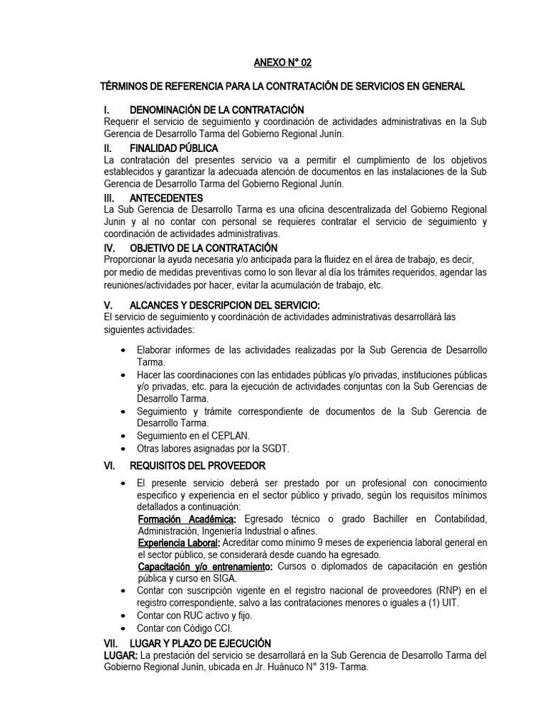 Como Hacer Un TDR 2024 Asistente | PDF | Corrupción política | Gobierno
