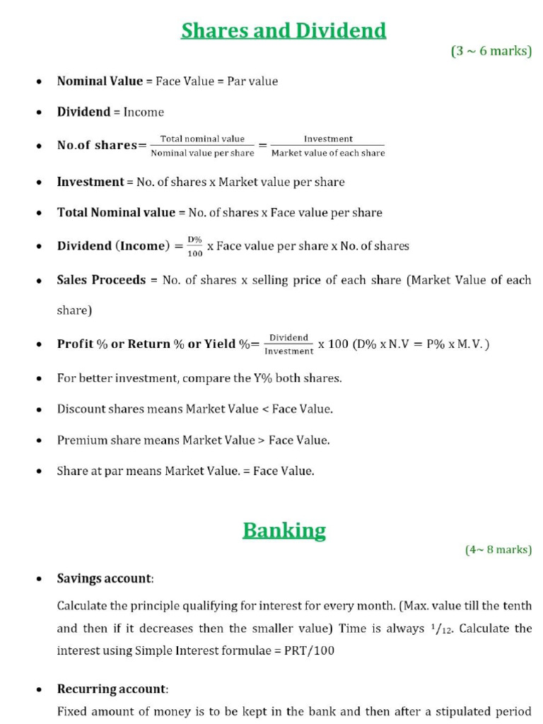 STD.X MATHEMATICS FORMULAE | PDF