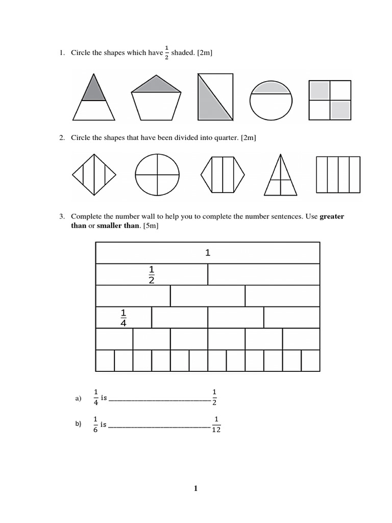 Year 4 Mathematics Worksheet | PDF