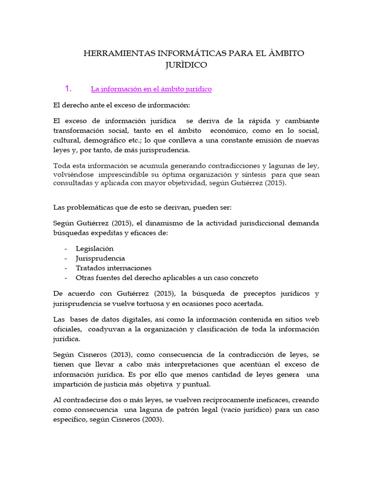 Herramientas Informáticas para El Àmbito Jurìdico | PDF | Caso de ley ...