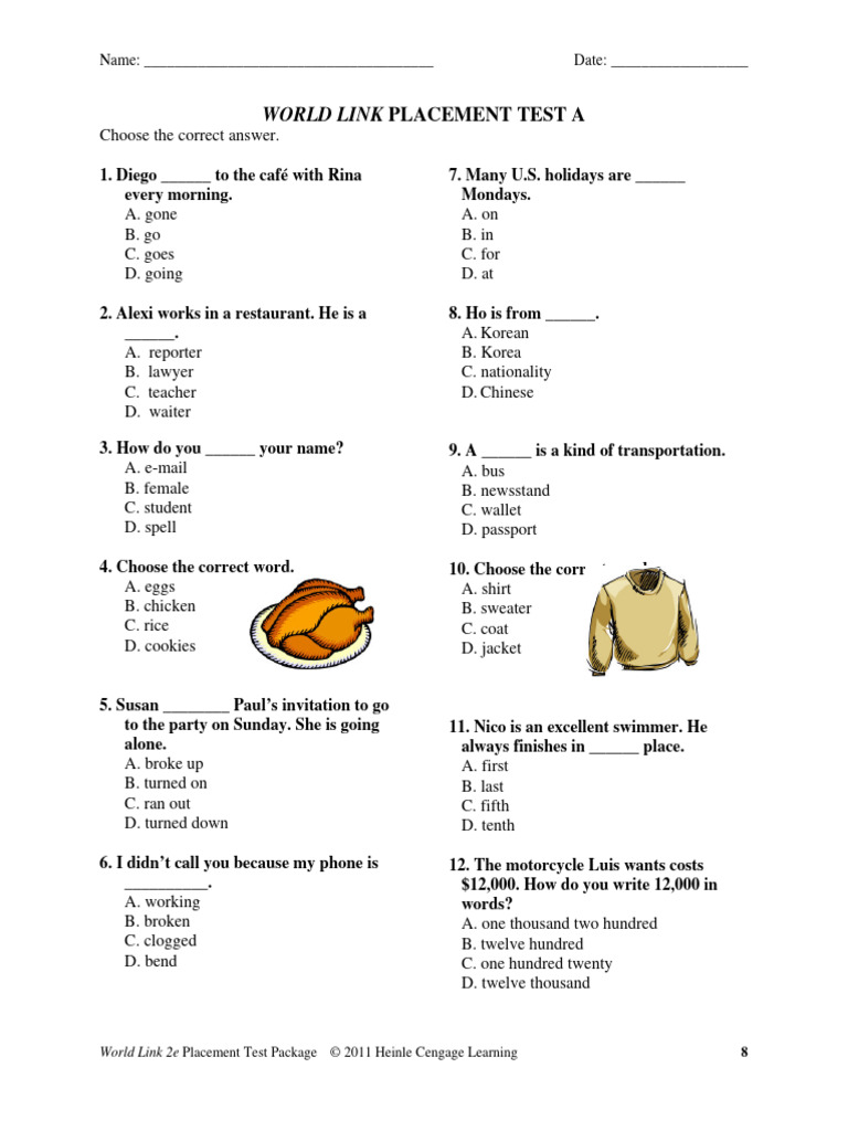 Pages - Placement Test | PDF
