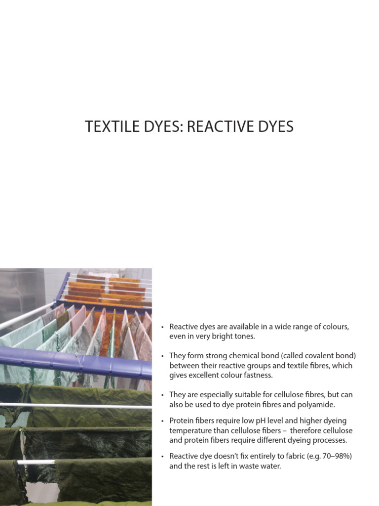 Reactive Dyes | PDF | Dyeing | Dye