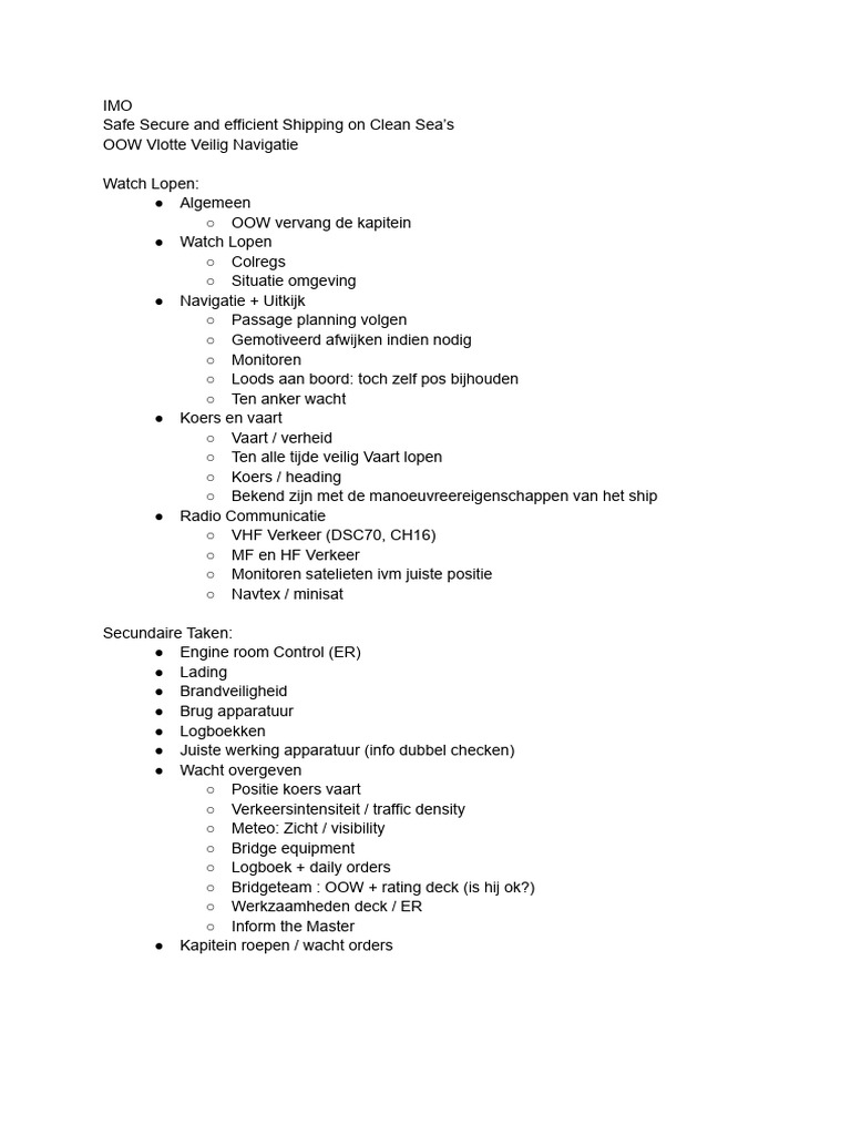 Watchkeeping I | PDF