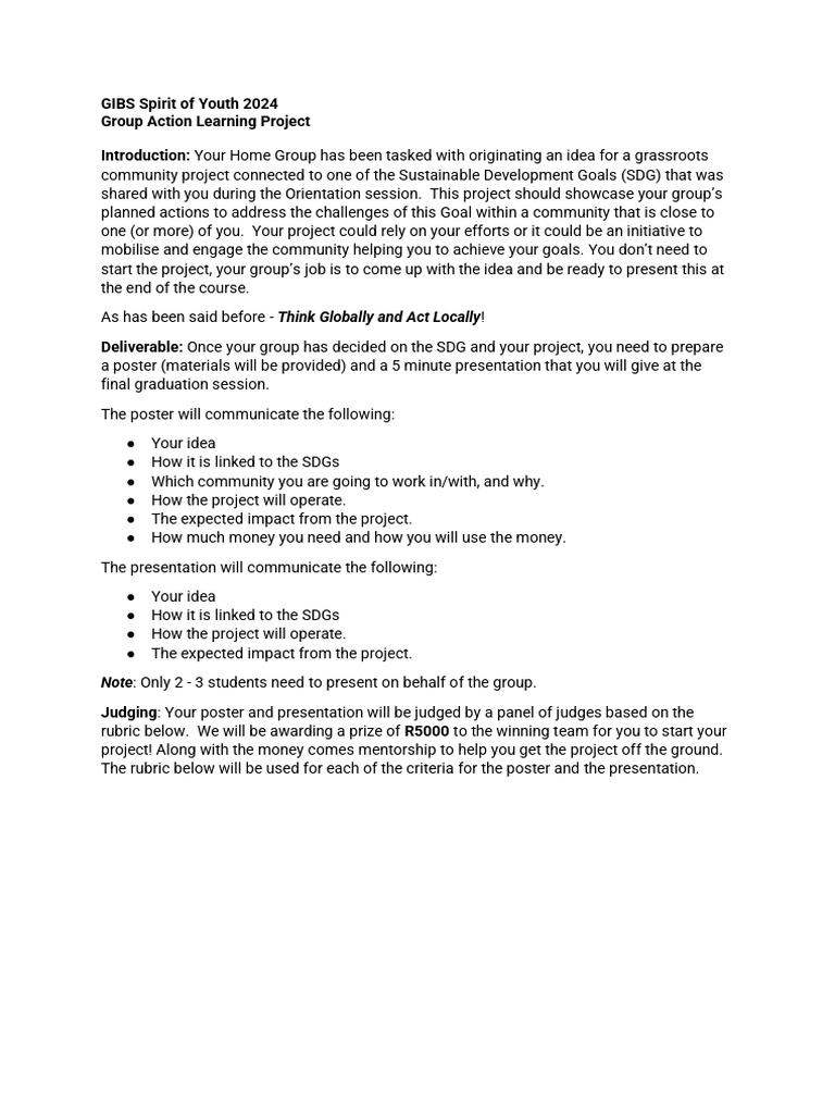 Instructions and Rubric SOY ALP Projects (2024) | PDF | Creativity | Human Communication