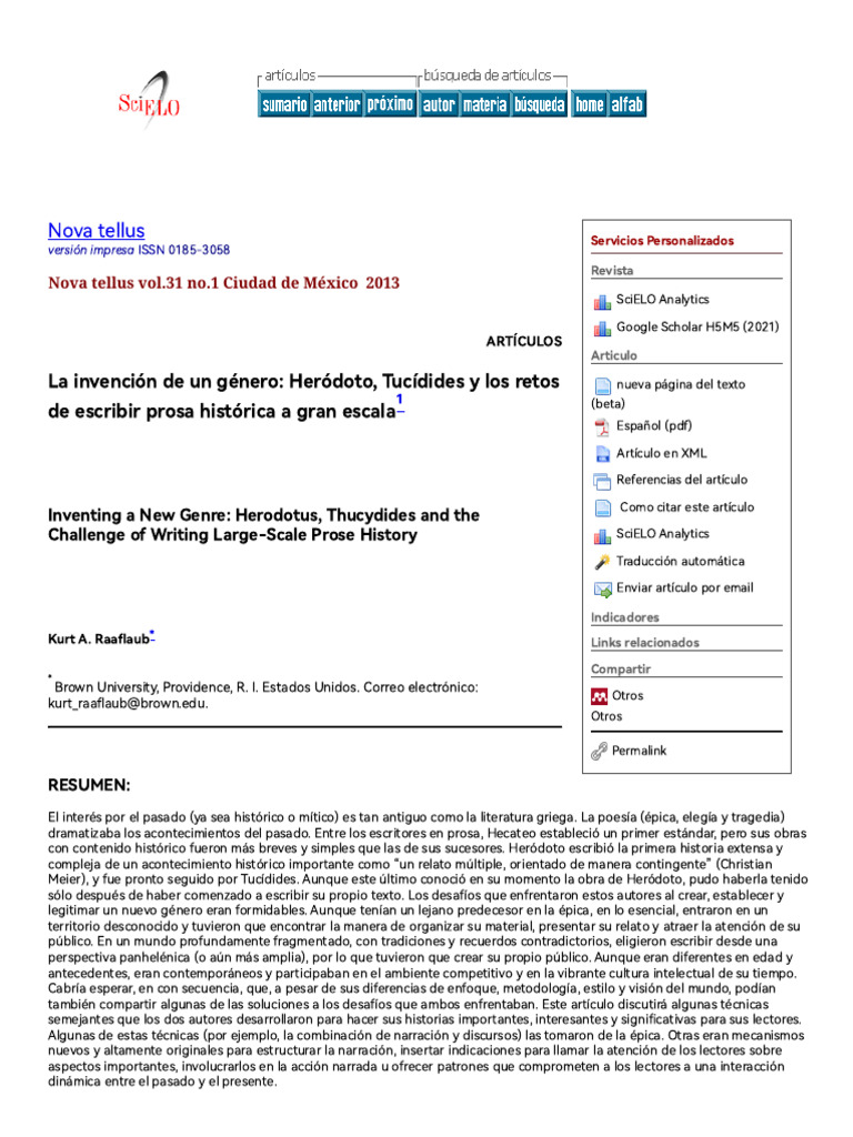 La invención de un género_ Heródoto, Tucídides y los retos de escribir prosa histórica a gran ...
