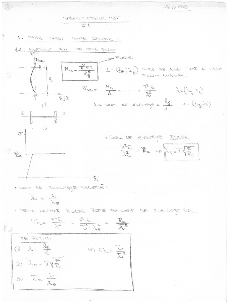 Stabilitatea Contructiilor Metalice - Curs | PDF