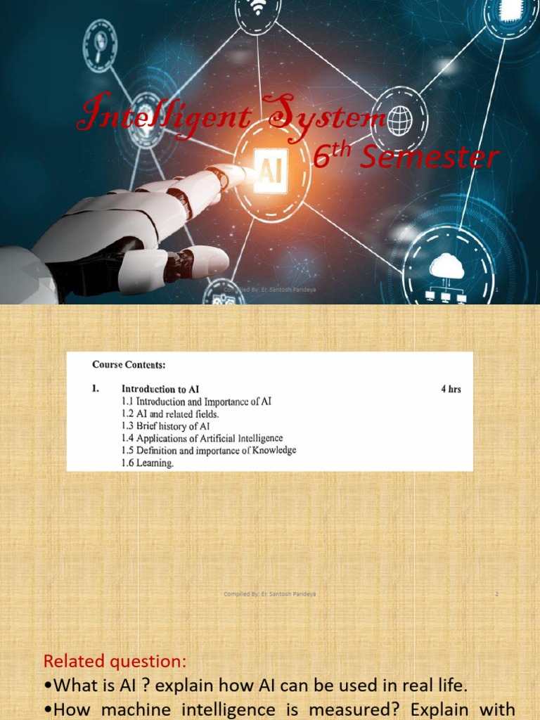 Intelligent System 1 | PDF | Intelligence (AI) & Semantics | Artificial Intelligence