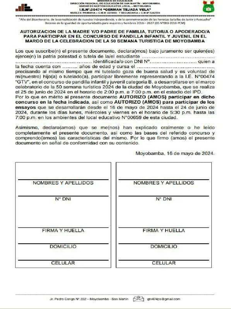 Autorizacion Pandilla | PDF