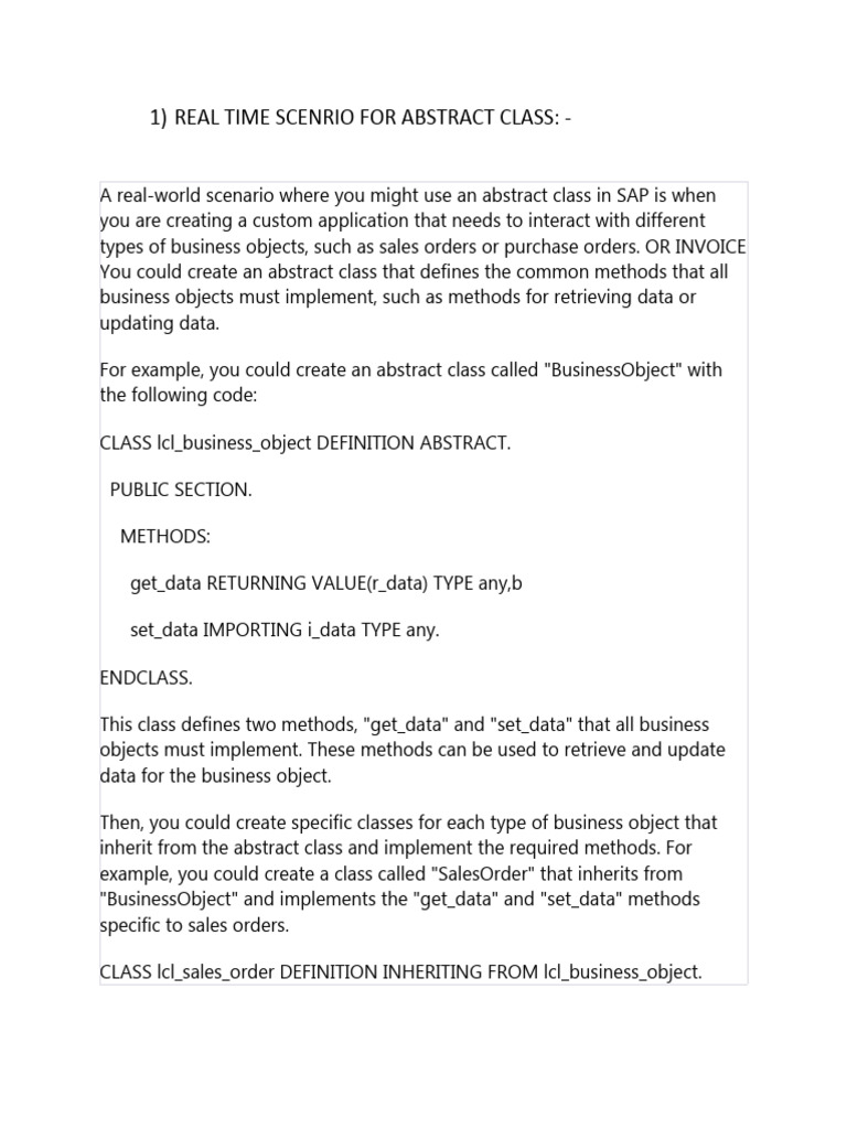 SAP OOP Design Patterns Guide | PDF | Method (Computer Programming ...