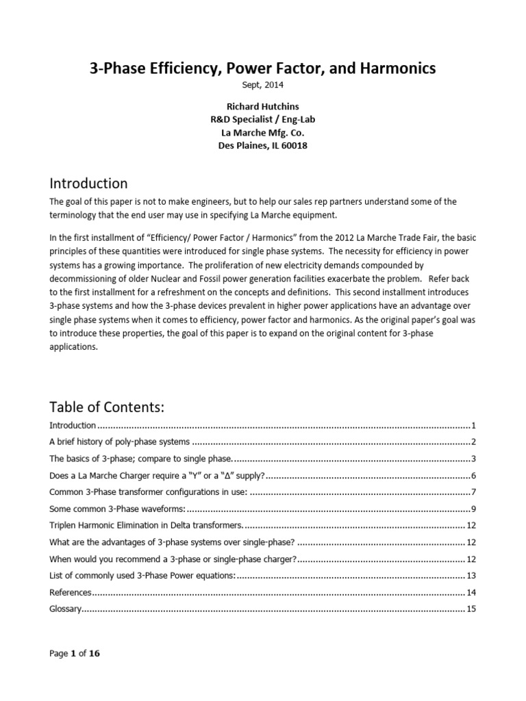 3-Phase Efficiency - Power Factor and THD | PDF | Alternating Current ...