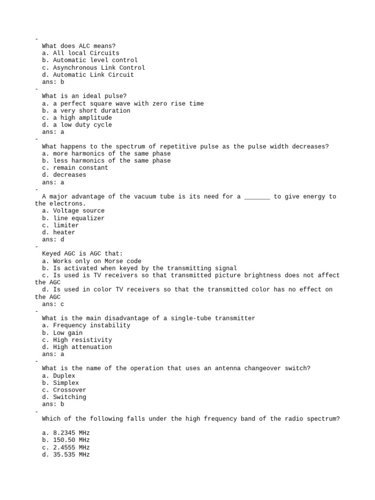 Exam 3 | PDF | Frequency Modulation | Amplifier