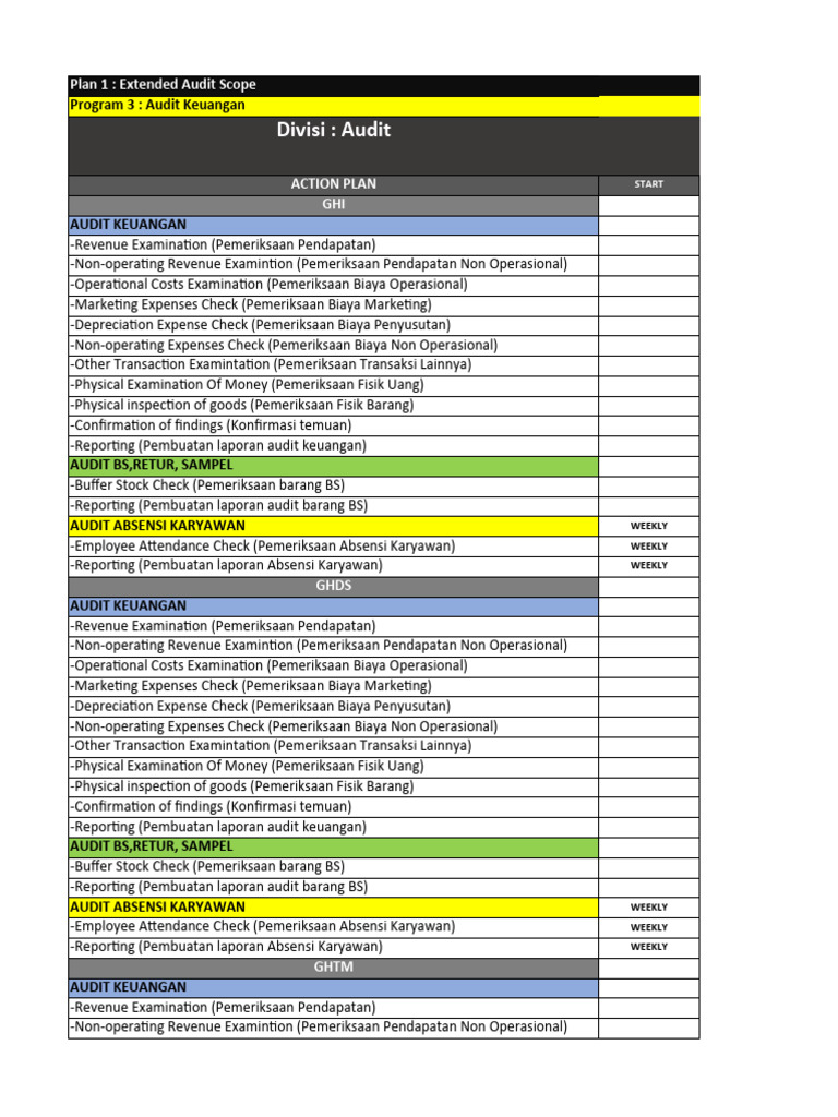 Program Kerja Audit | PDF