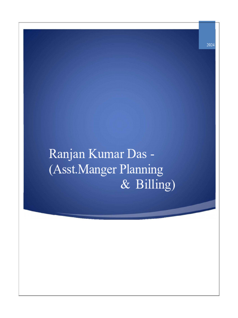 Ranjan Kumar Das (Assitant Manger Billing & Planning) 14.04.2024 | PDF | Engineering