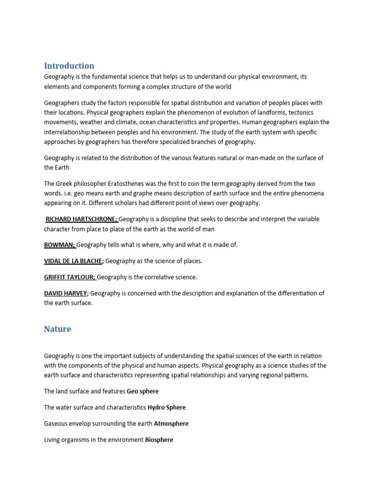 Understanding Geography: A Comprehensive Overview | PDF | Social ...