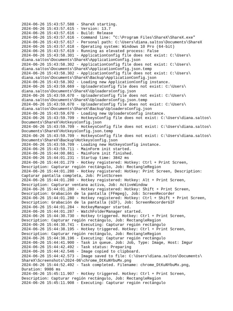ShareX Log 2024 06 | PDF | Keyboard Shortcut | Command Line Interface