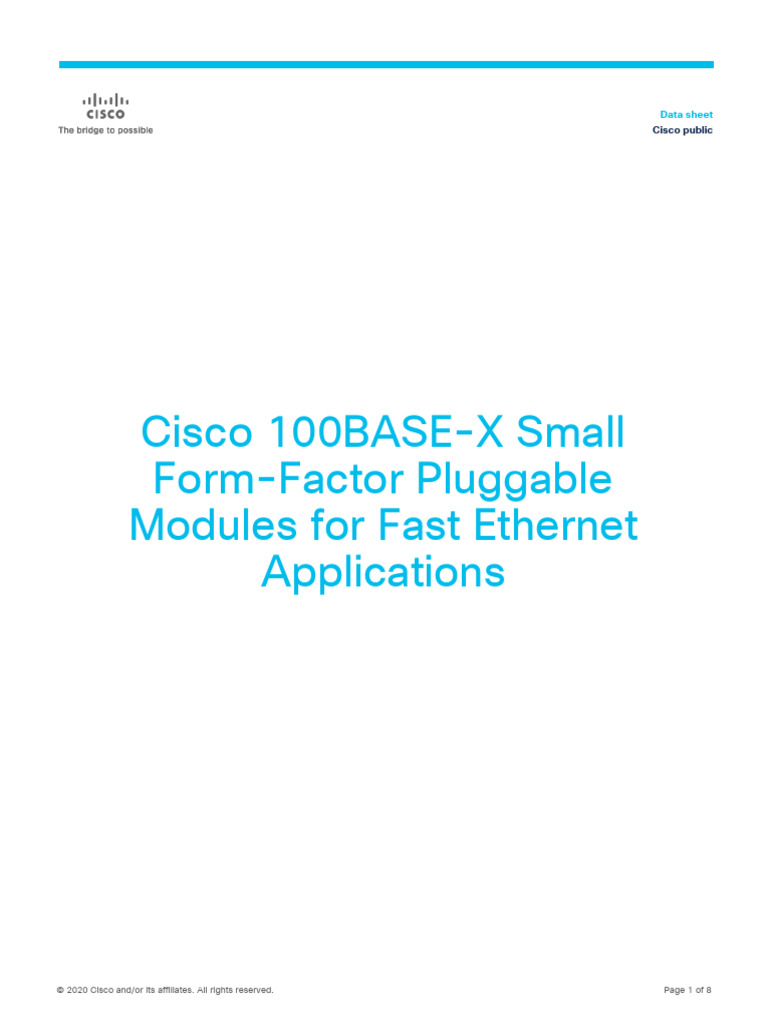 Cisco Transceiver 100Base-X Data Sheet | PDF | Data Transmission ...