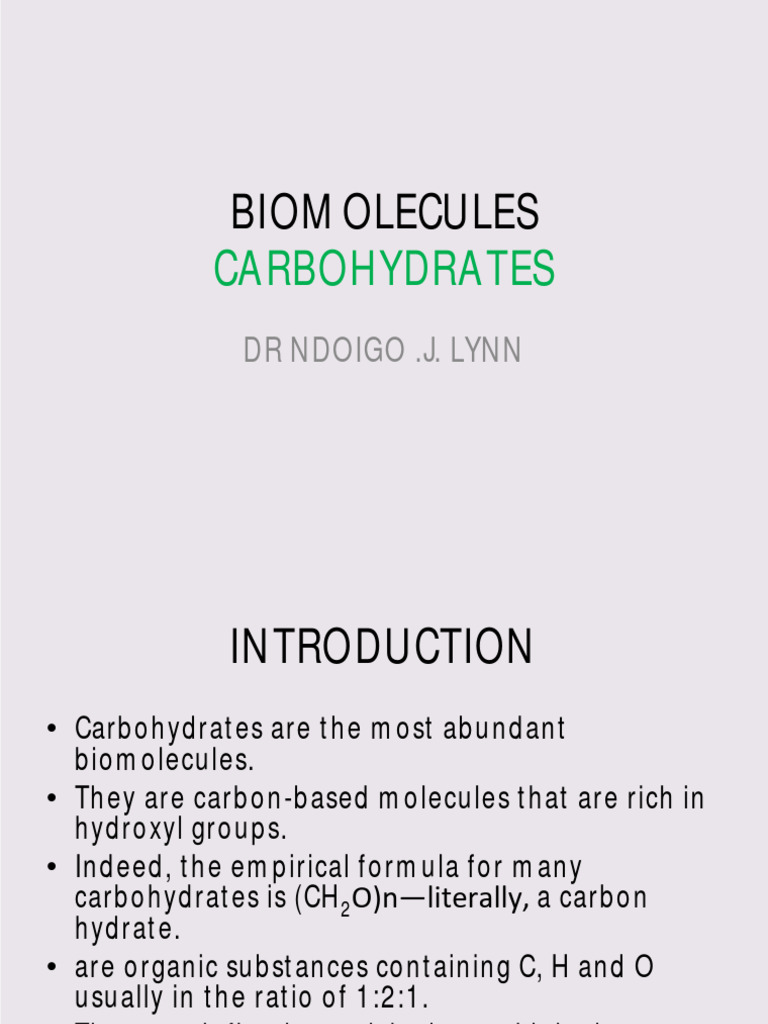 Biochemistry 1 Lesson 3 (Introduction To Carbohydrates) | PDF ...