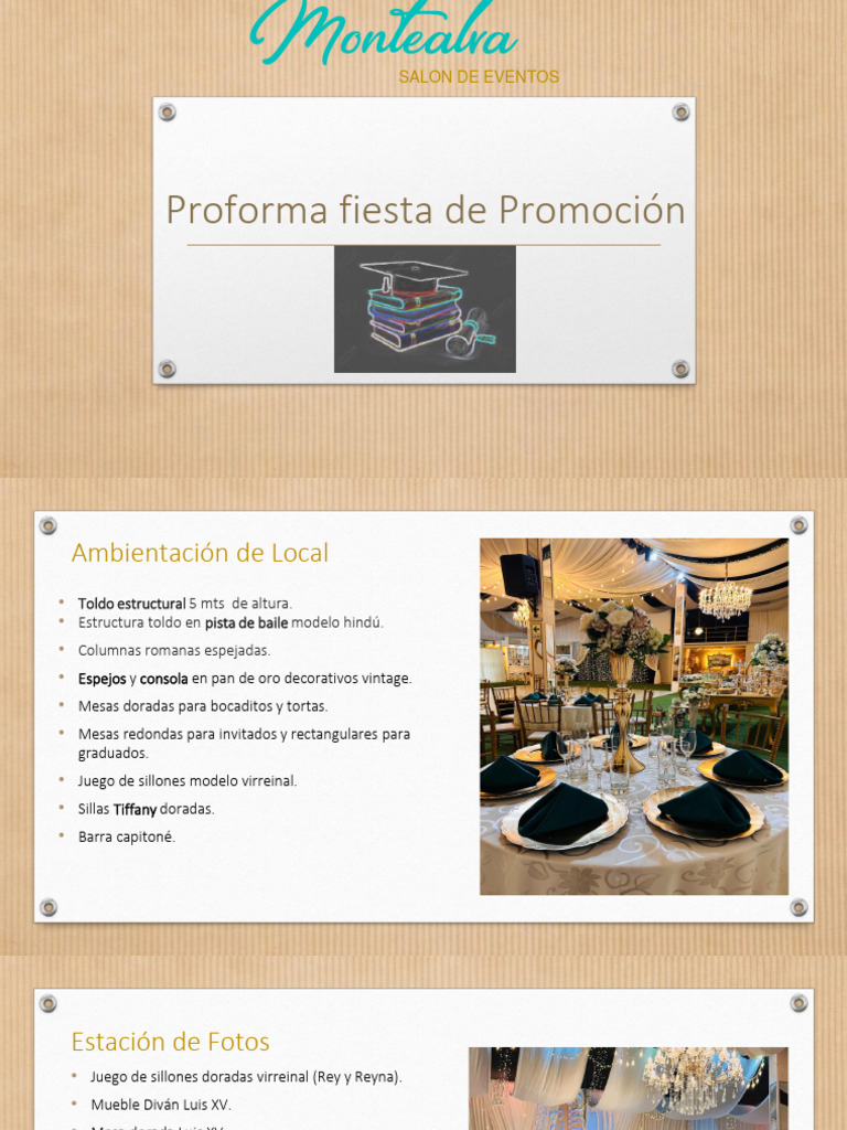 Proforma fiesta de Promoción | Descargar gratis PDF | ensalada | Cocina