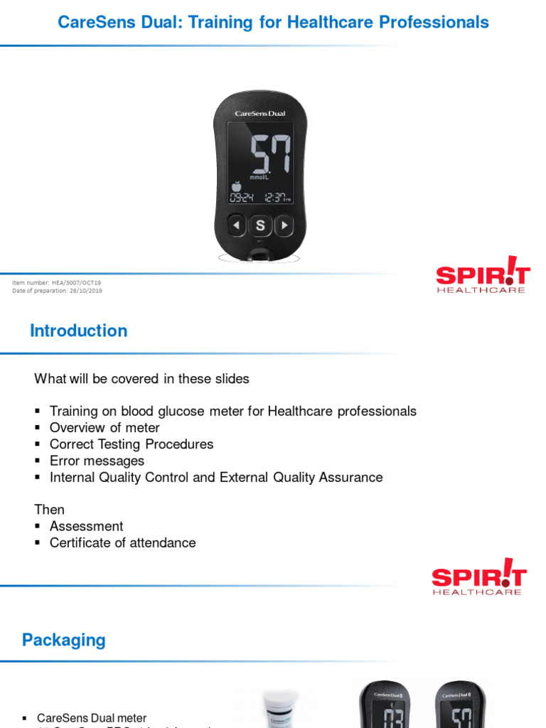 Caresens Dual HCP Training Slides Oct 19 | PDF | Diabetes | Clinical ...