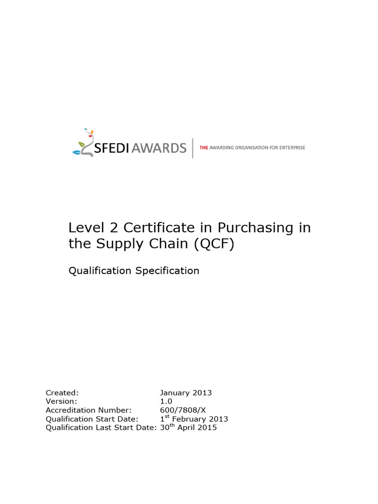 Level 2 Purchasing Certificate Overview | PDF | Educational Assessment ...
