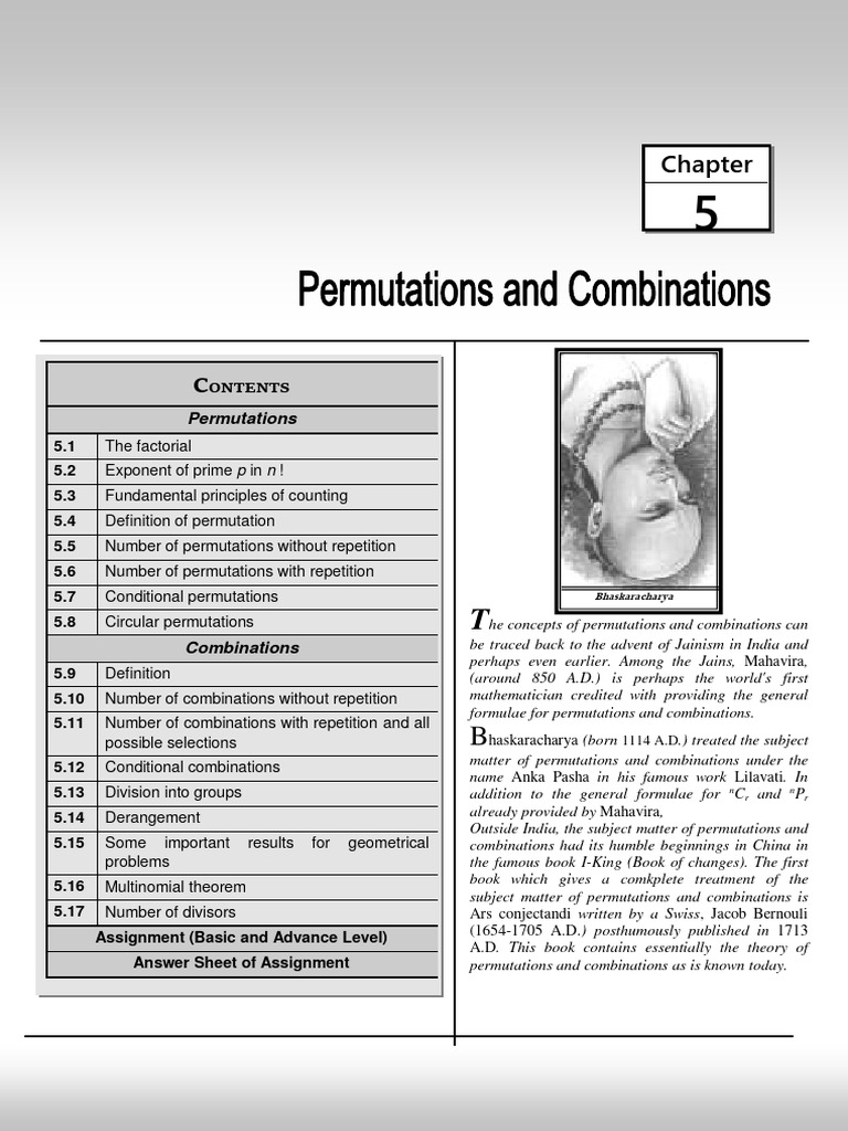 Permutations & Combination | PDF | Permutation | Integer