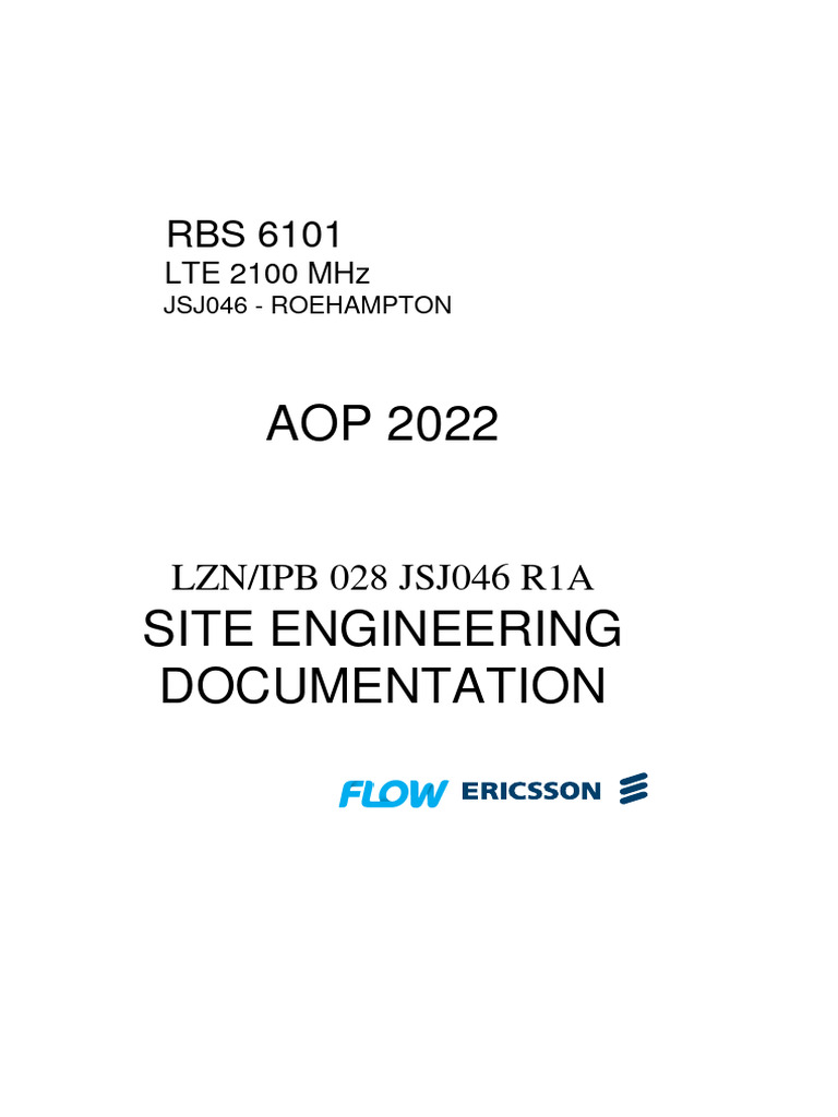 JSJ046 - Roehampton - Sed - RBS 6101 - Jam - Flow - Aop - 2022 - Lte - Rev - A | PDF | Mobile ...