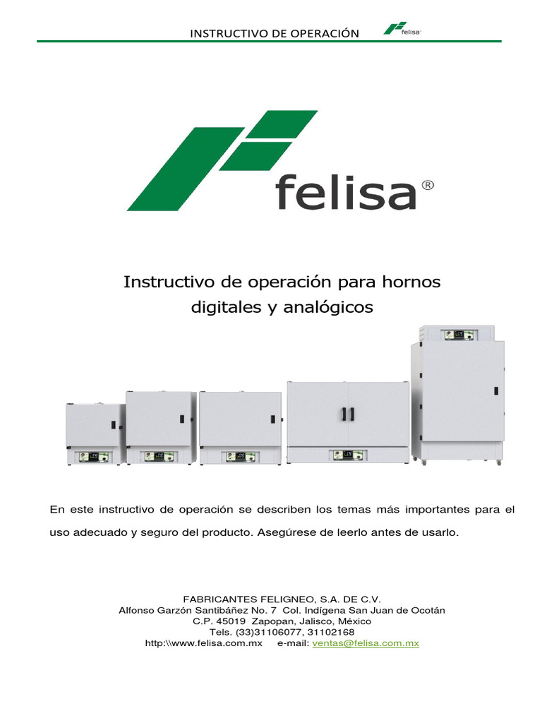Instructivo de Hornos Felisa | PDF | Menú (Computación) | Calibración