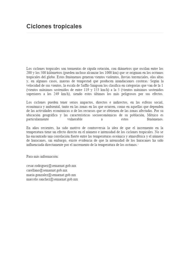 Ciclones tropicales | PDF