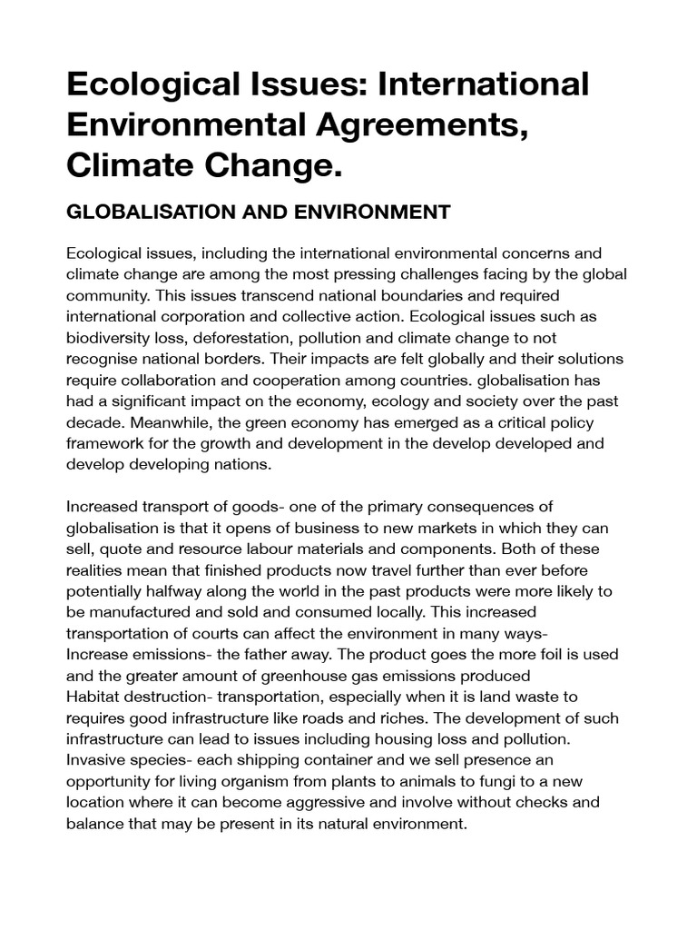 Envionment Agreements | Download Free PDF | United Nations Framework Convention On Climate ...