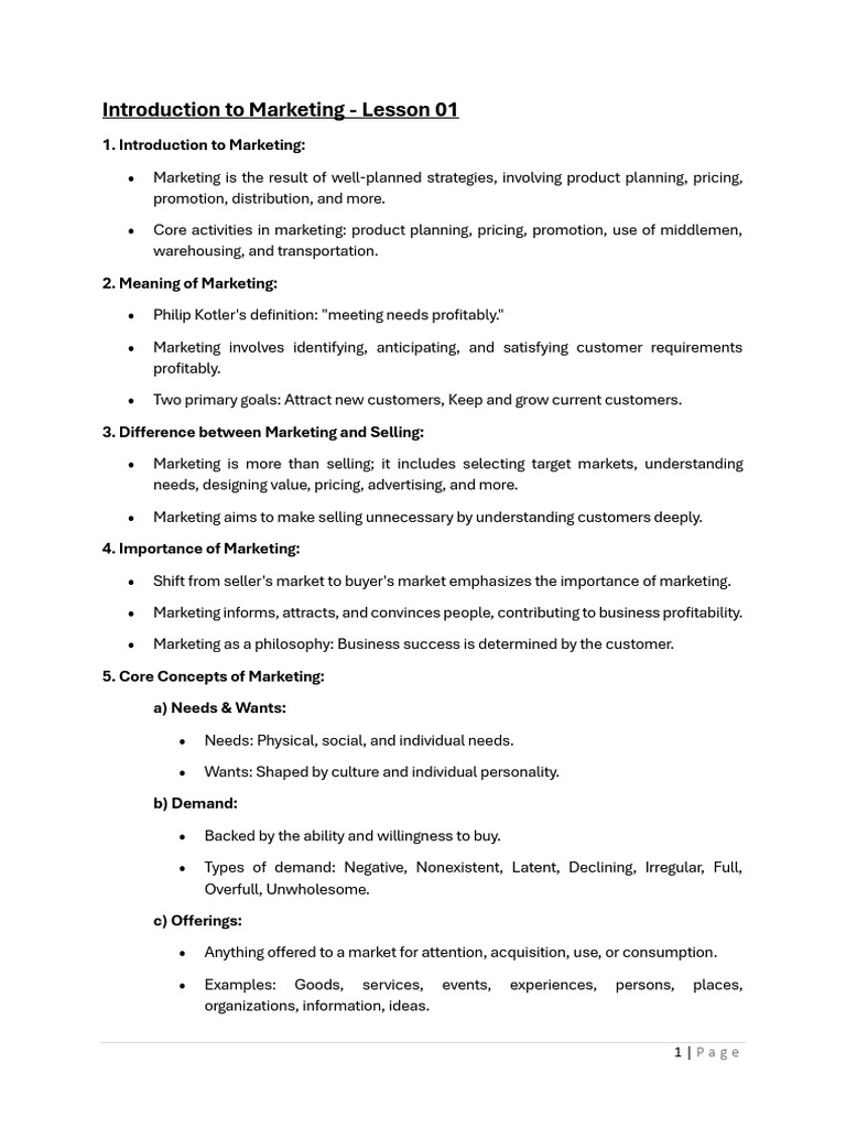 ITE 3642-Marketing - Short Note | PDF | Marketing | Consumer Behaviour