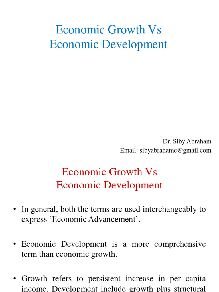 Economic Growth Vs Economic Development | Download Free PDF | Economic Growth | Economic Development