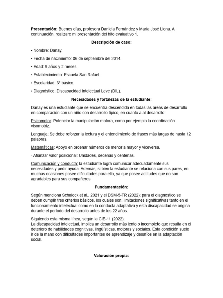 Guion presentación Oral HITO 1 | PDF | Aprendizaje | Discapacidad intelectual