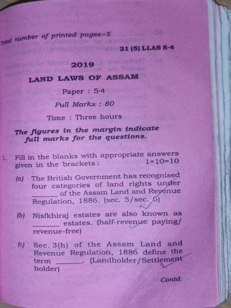 Regulation, 1886. (Sec. 5/sec.: Holder) | PDF | Leasehold Estate ...