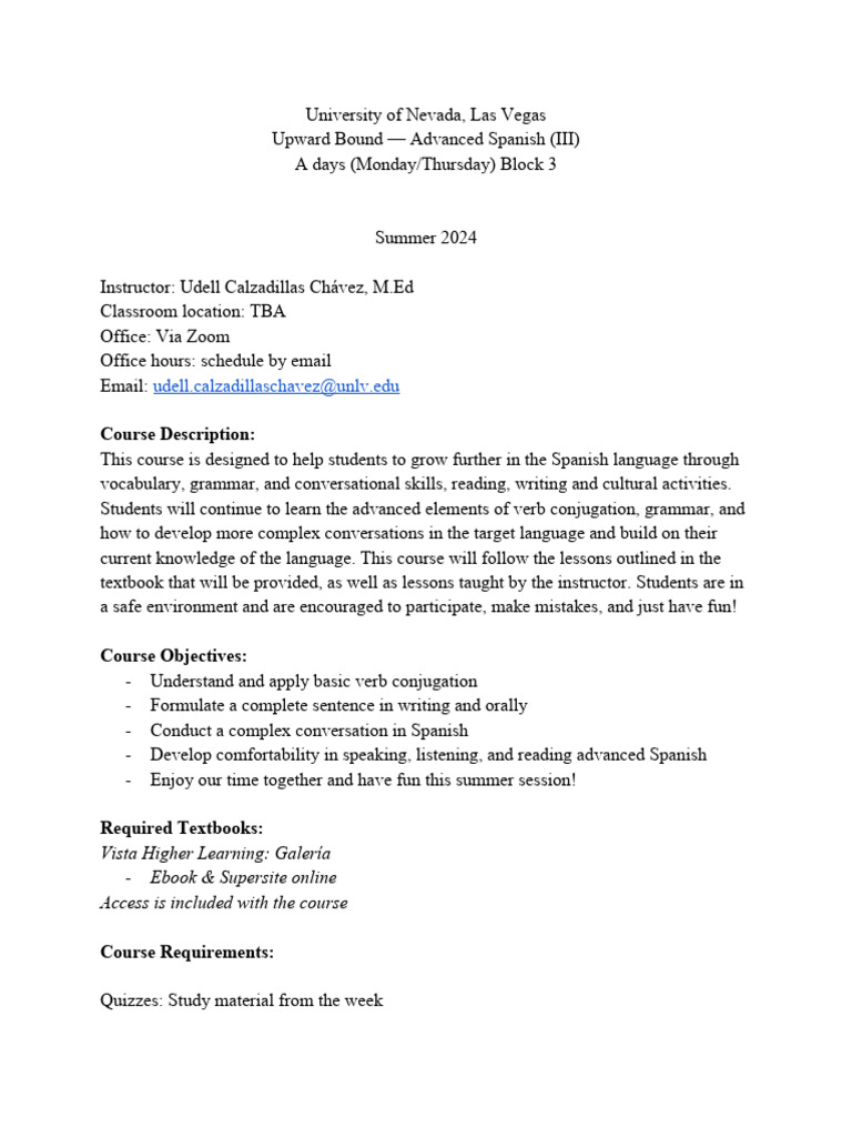 Spanish Advanced | PDF | Learning | Cognition