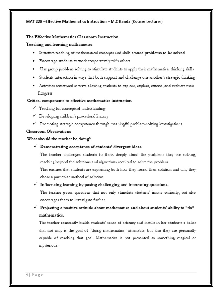 Effective Maths Instruction | PDF | Mathematics | Behavior Modification