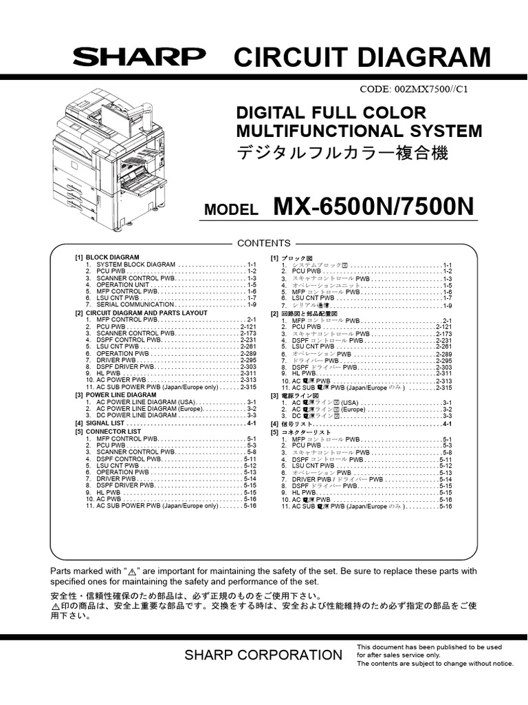 MX 6500n MX 7500n Sm30 Circuit Diagram | PDF
