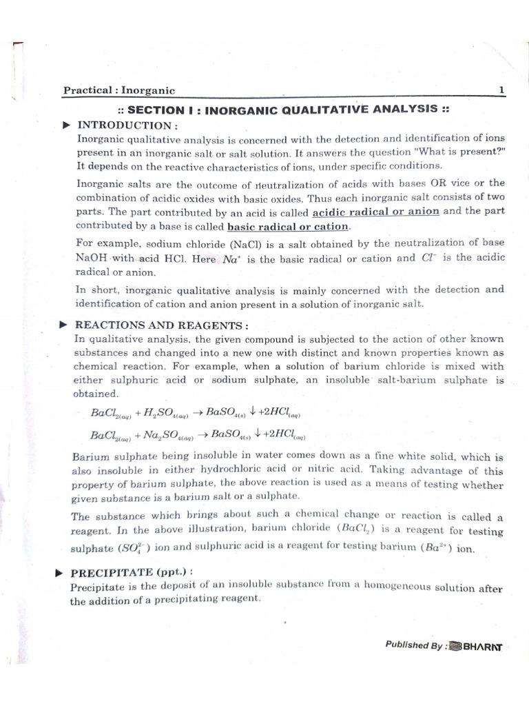 Inorganic Qualitative Analysis - 240418 - 093658 | PDF