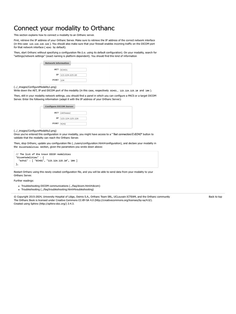 Connect Your Modality To Orthanc - Orthanc Book Documentation | PDF