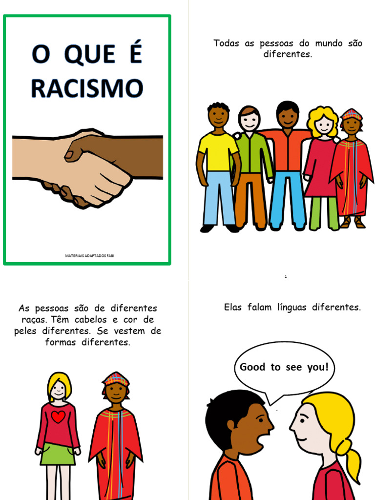 Mini Book - SOCIAL STORY - RACISMO | PDF | Raça (categorização humana ...