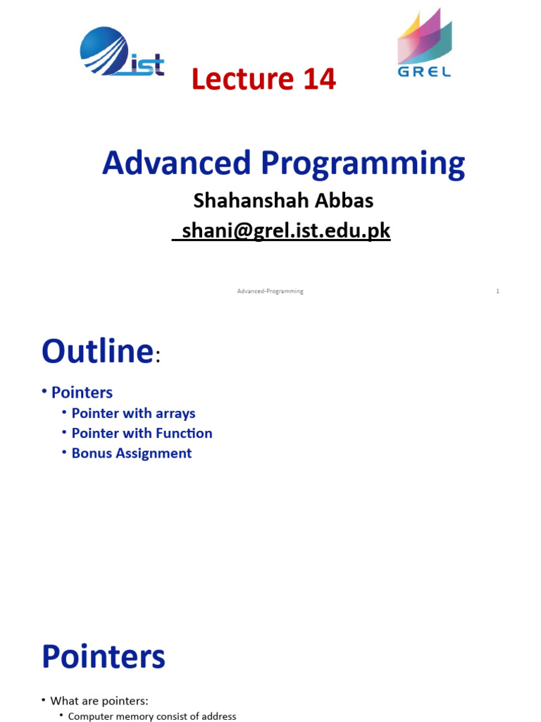 Lecture 13 Pdf Pointer Computer Programming Variable Computer 0289