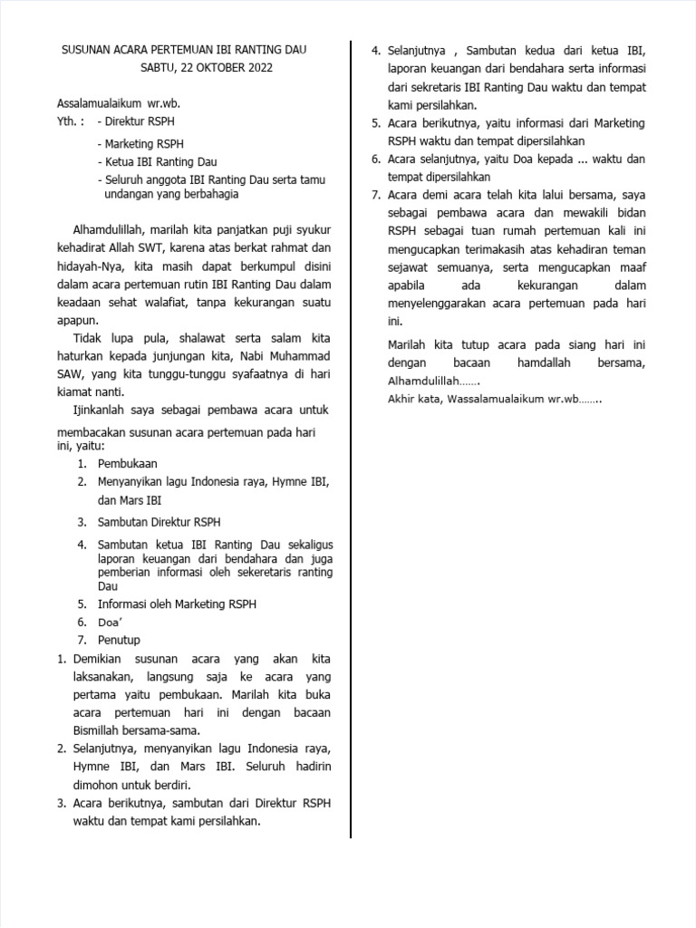 Pertemuan IBI Ranting Dau | PDF