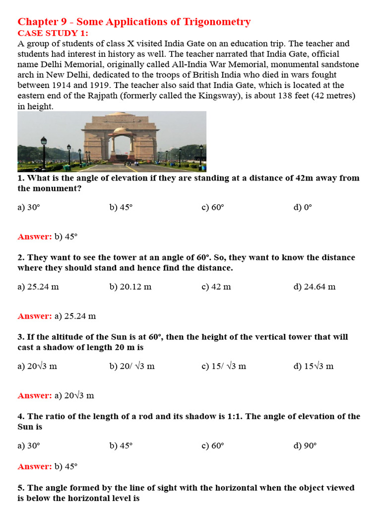 Chapter 9 - Some Applications of Trigonometry | PDF | Mountains