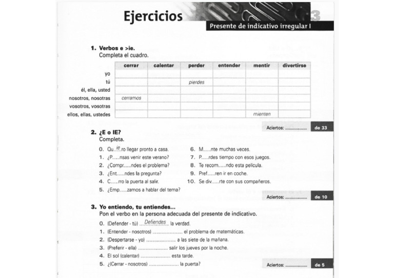 E Ie (Ejercicios) | PDF