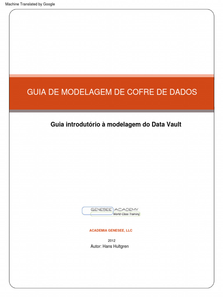 Data-Vault-Modeling-Guide Traduzido | PDF | Armazém de dados | Inteligência empresarial