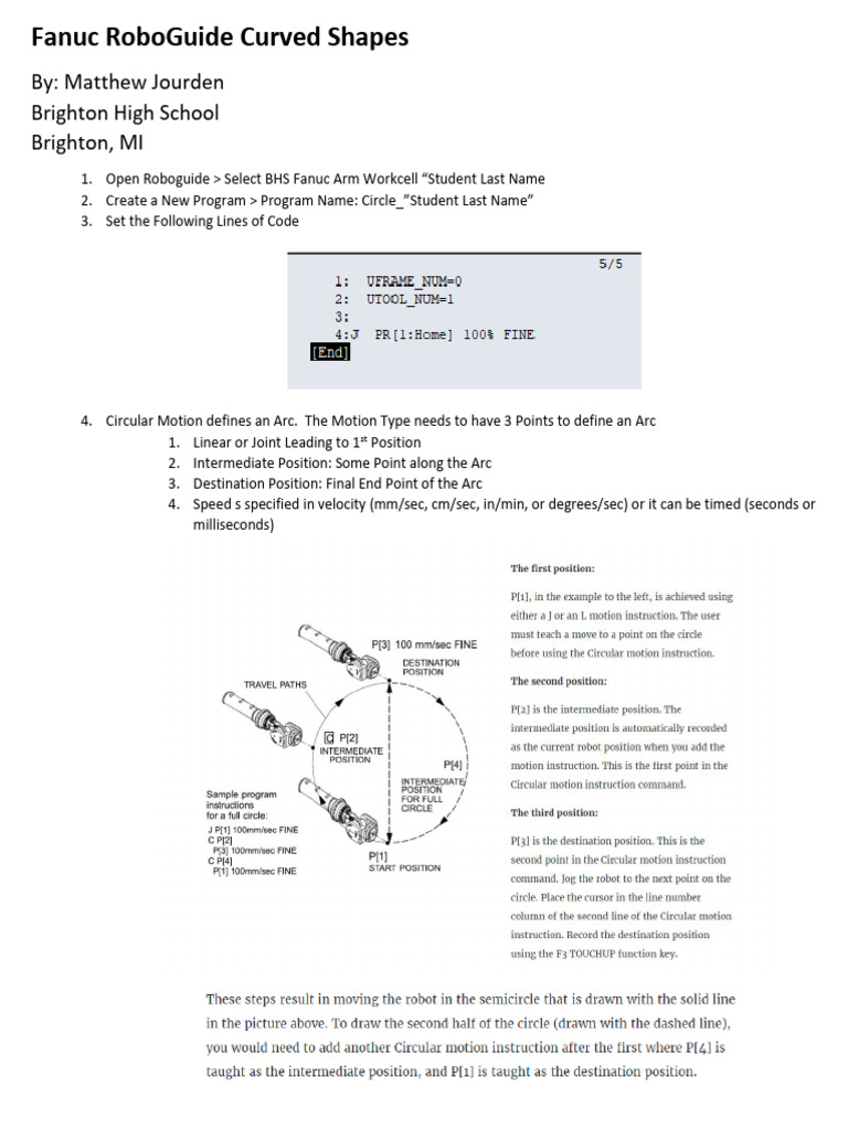 infoPLC - Net - 04a Fanuc RoboGuide Curved Shapes | PDF | Curve | Mechanics