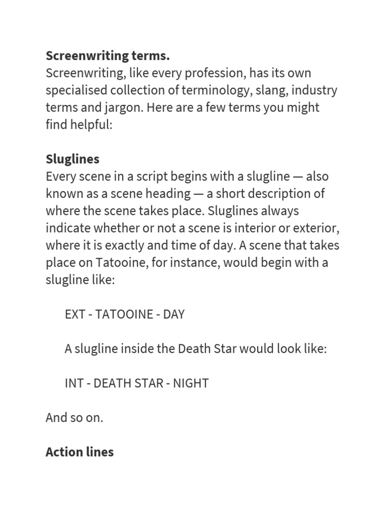 Screenwriting Guide | PDF | Screenplay | Screenwriting