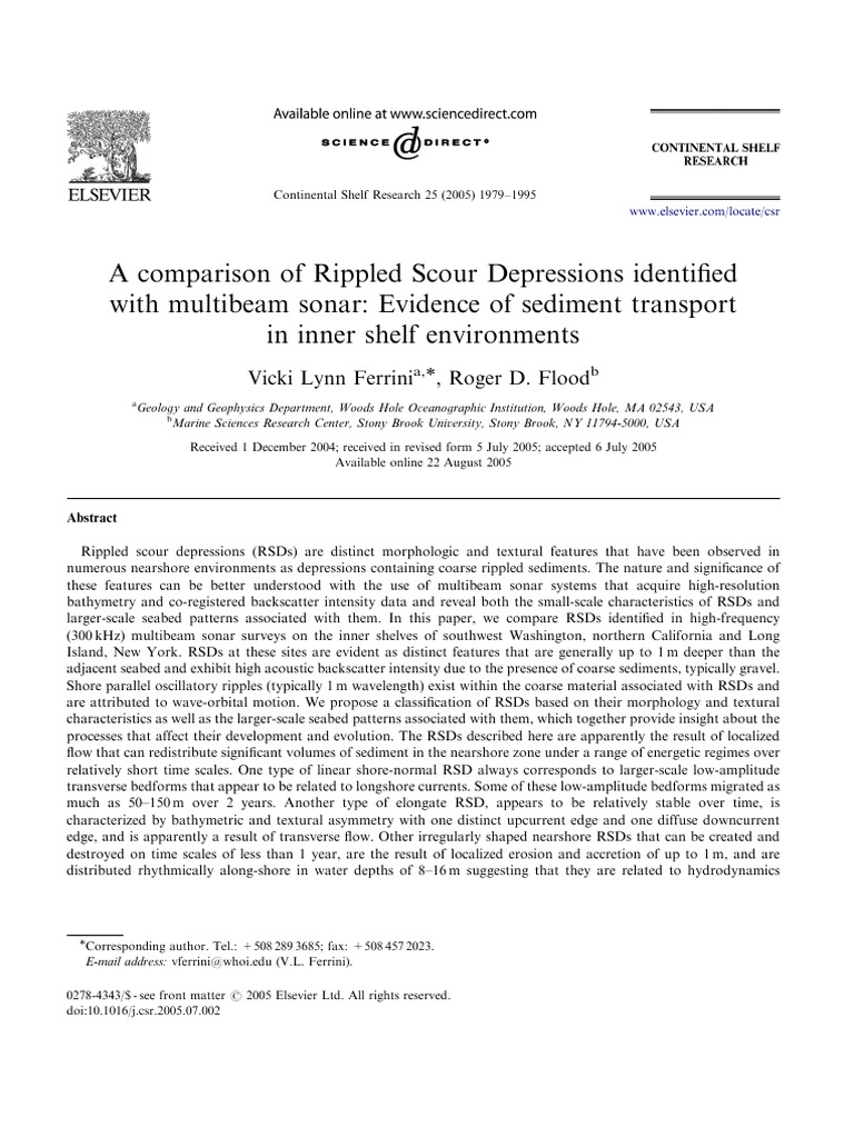 Vicki Lynn Ferrini - A Comparison of Rippled Scour Depressions ...