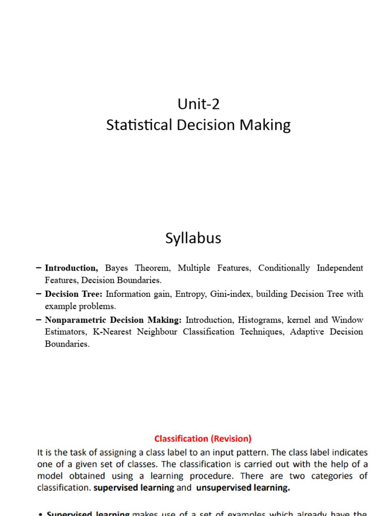 Unit 2 Statistical Decision Making 1 Pdf Histogram Statistical
