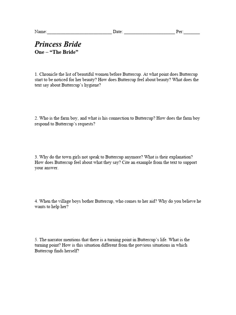 Princess Bride SG Final | PDF
