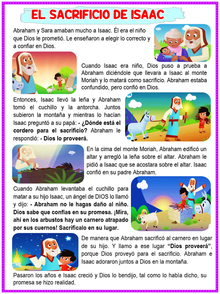 FICHA EL SACRIFICIO DE ISAAC-2° MAESTRA JANET | Descargar gratis PDF | Abrahán | Sarah
